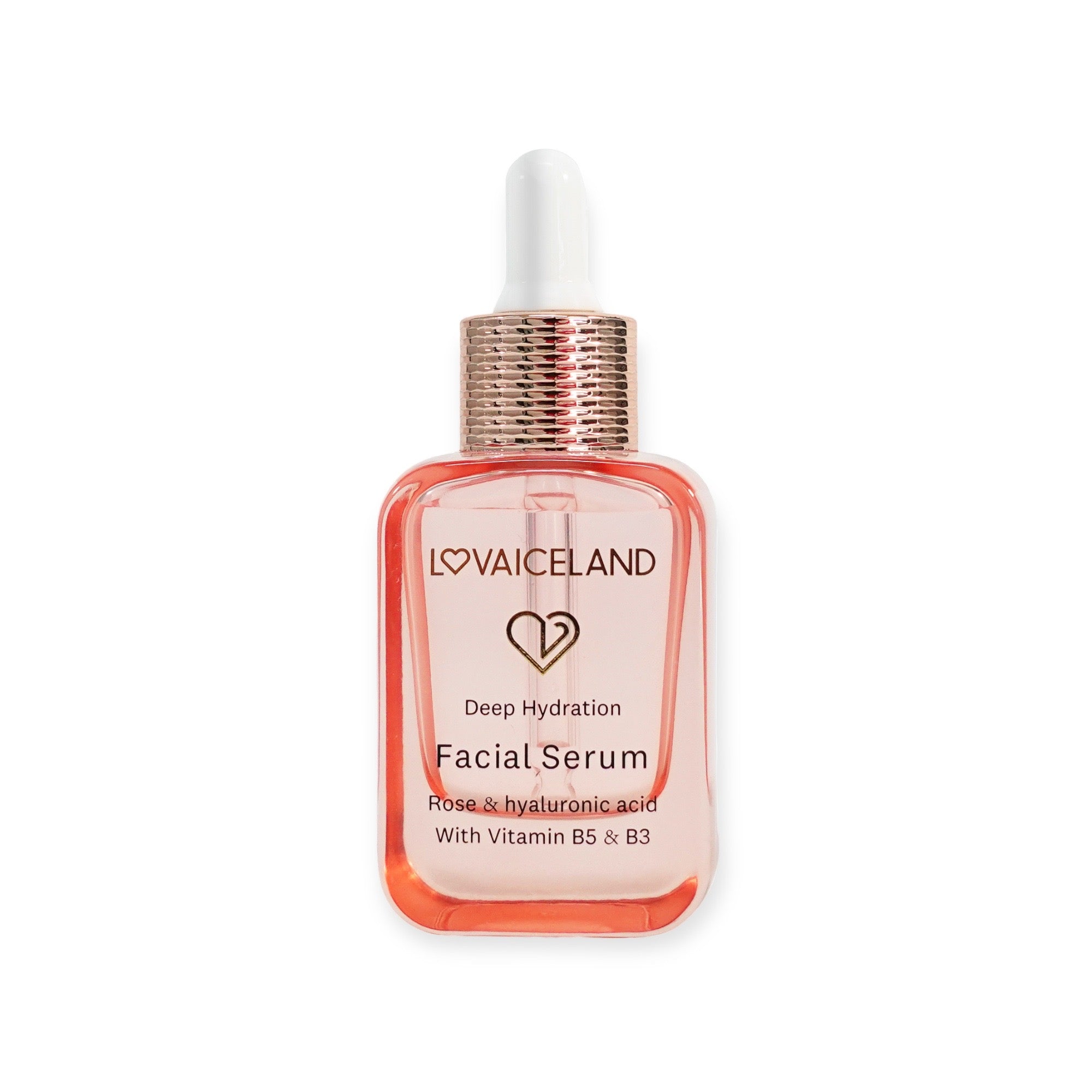 Rósa Andlits-Serum með Hýalúrónsýru, Vítamin B5 & B3 (30ml) – LovaIceland
